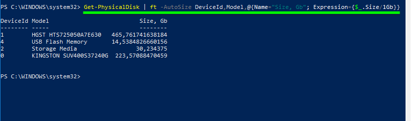 How to Get a PC Hard Drive Information Using Powershell